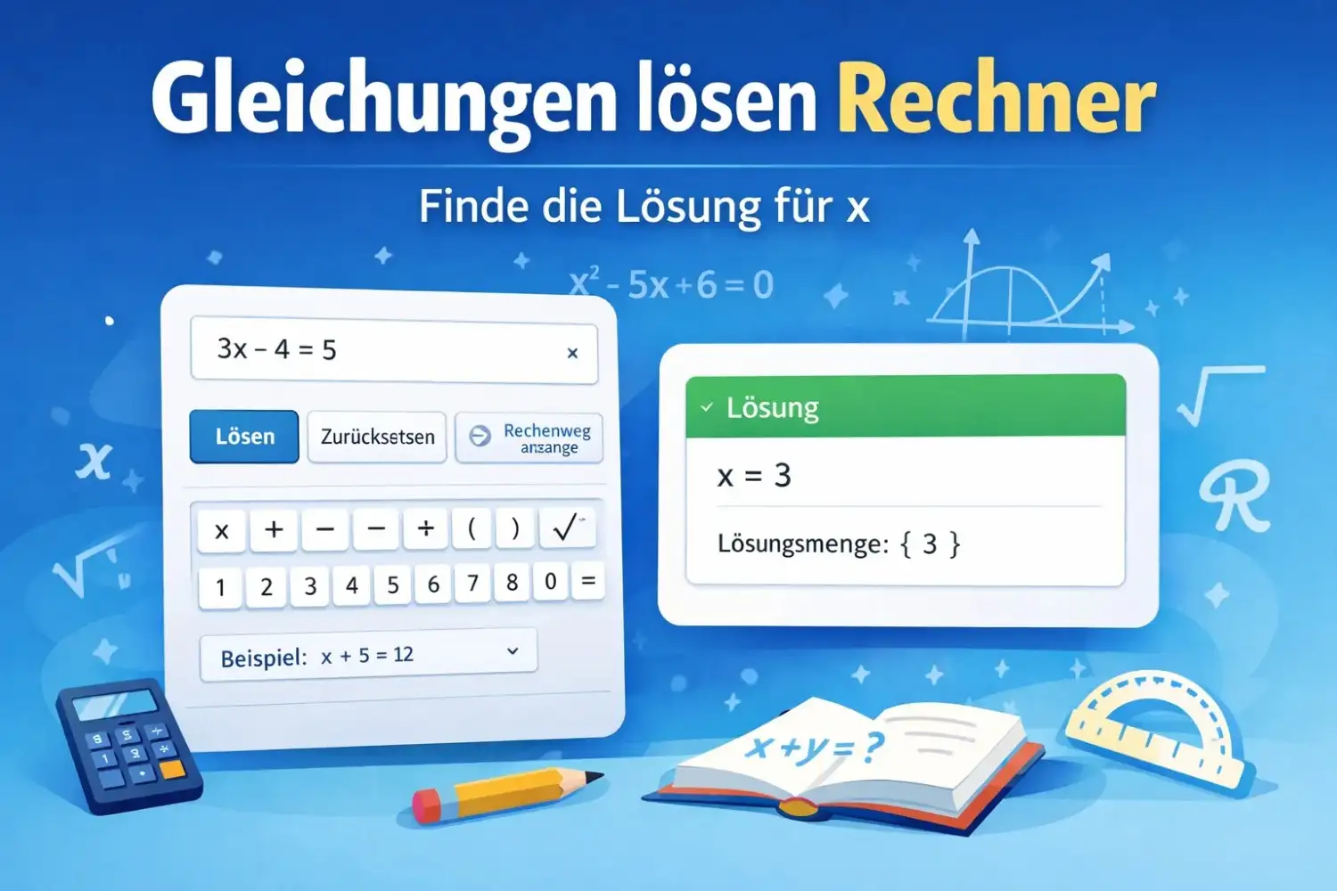 Gleichungen Lösen Rechner – Mit Rechenweg & Lösung